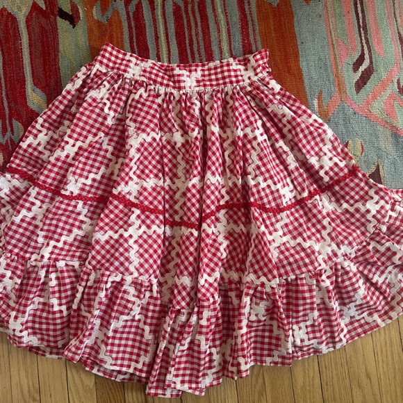 Vintage | Skirts | Vintage Gingham Square Dancing Full Skirt | Poshmark